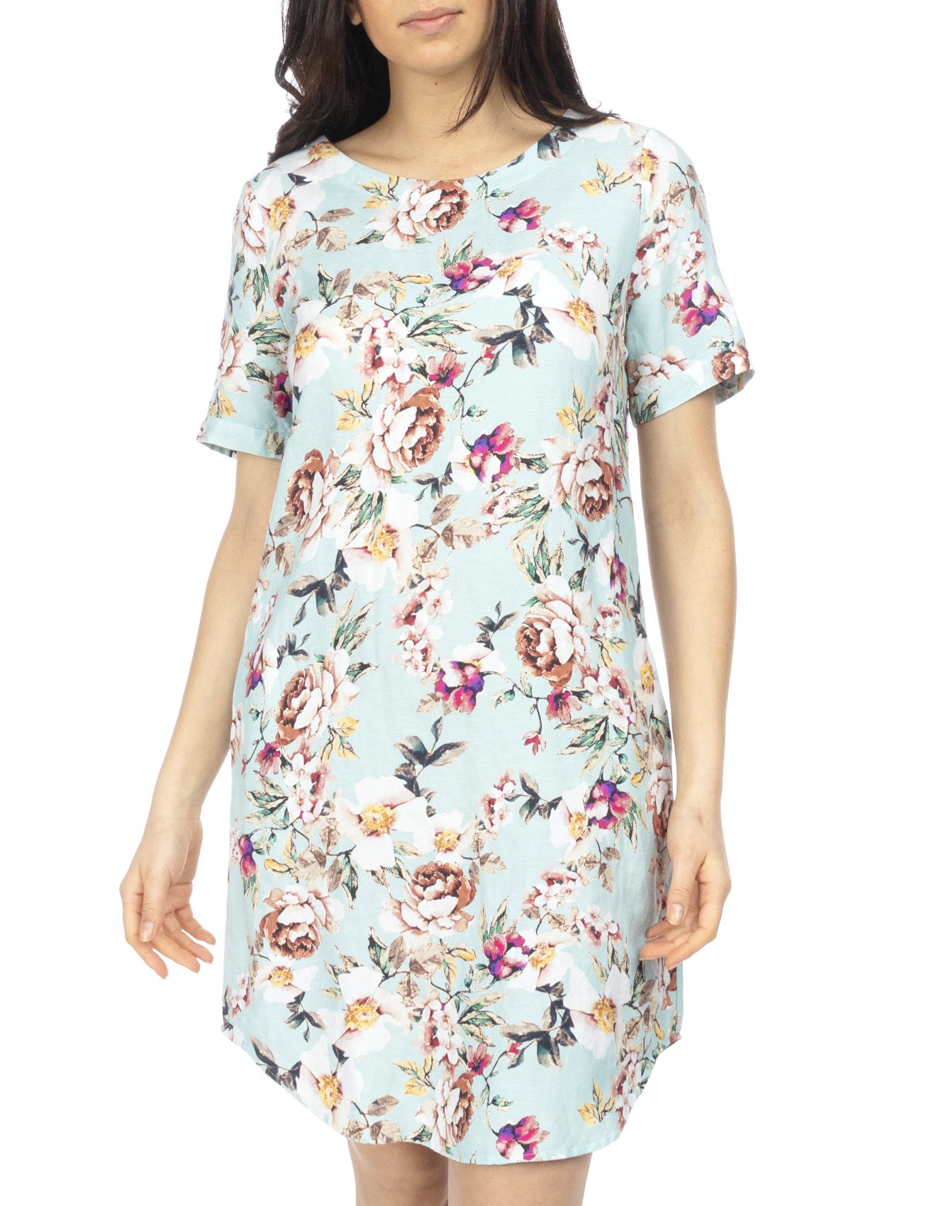 JUMP SHORT SLEEVE ANITIQUE FLORAL SHIFT DRESS - Dresses : Status ...